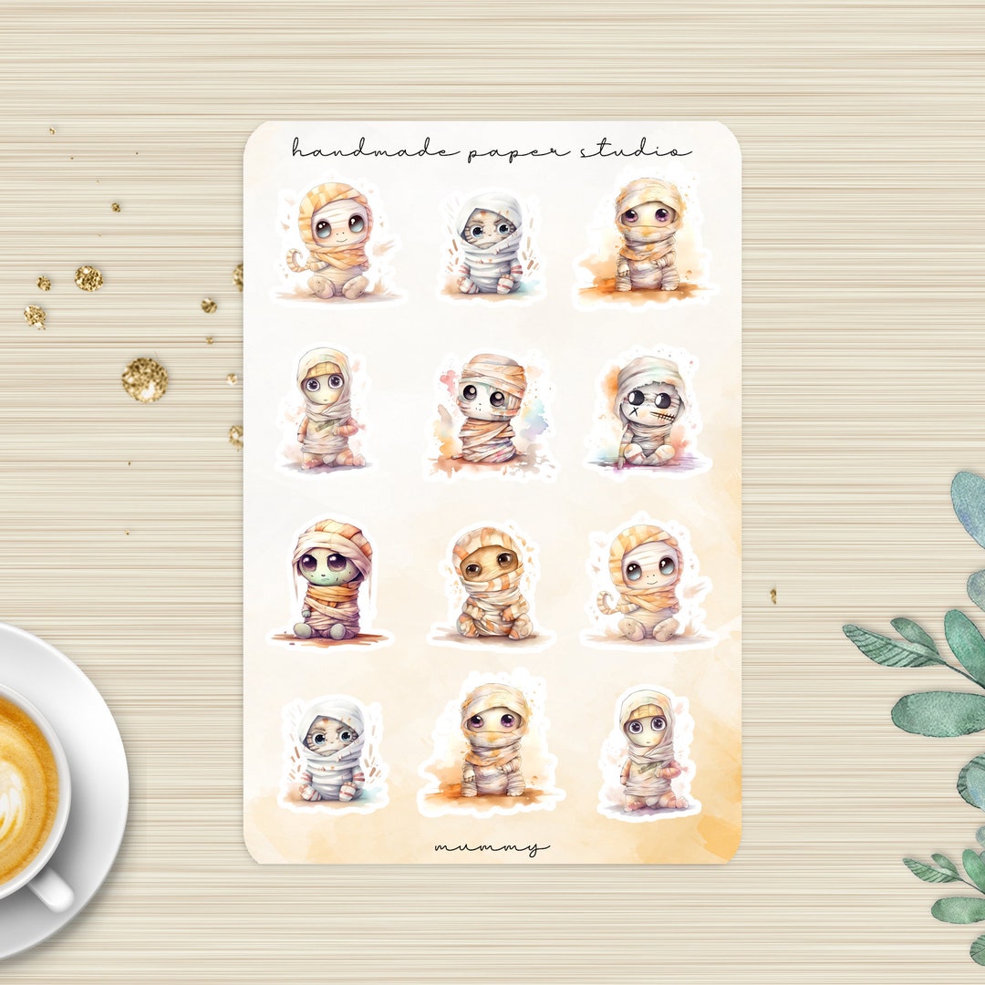 Mummy Sticker Sheet for Halloween - Etsy