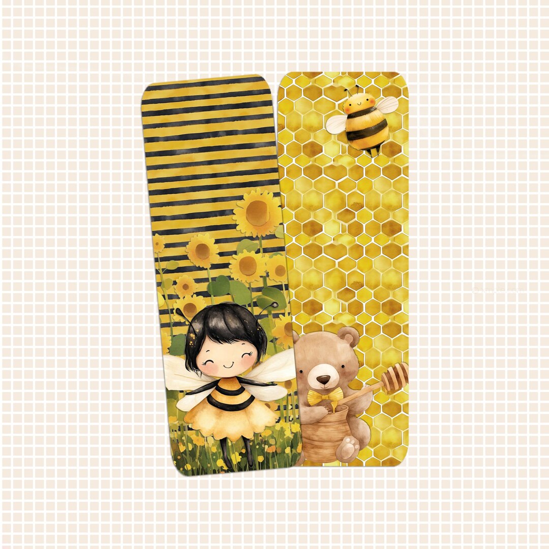 Honey Bee Bookmarks – Set of 2 Laminated 2x6" Bee Themed Bookmarks ...