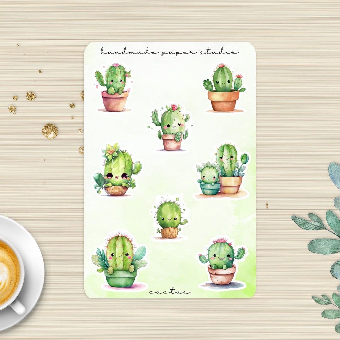 Cactus Sticker Sheet Gift for Plant Lovers Houseplant - Etsy