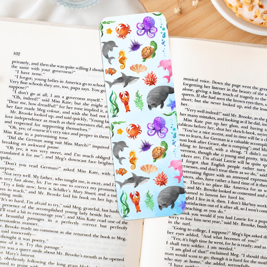 Ocean Bookmark, Handmade Laminated Bookmark, Bookish Gift, Gifts for ...