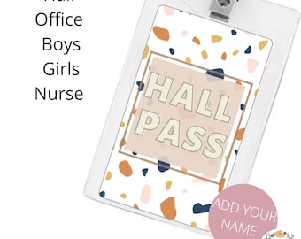 Boho Vibes Theme Classroom Hall Passes for Teachers, Personalized, Set ...