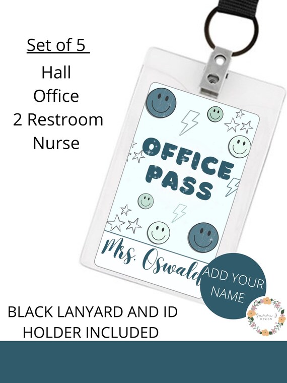 Smiley Face Theme Classroom Hall Passes for Teachers Skin - Etsy