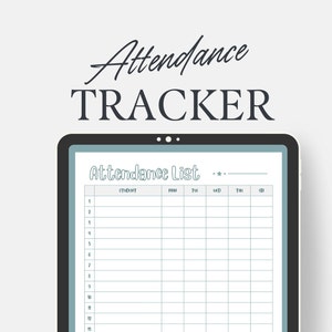 Weekly Attendance Tracker, Printable Student Attendance Sheet for ...