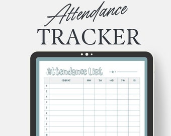 Weekly Attendance Tracker, Printable Student Attendance Sheet for ...