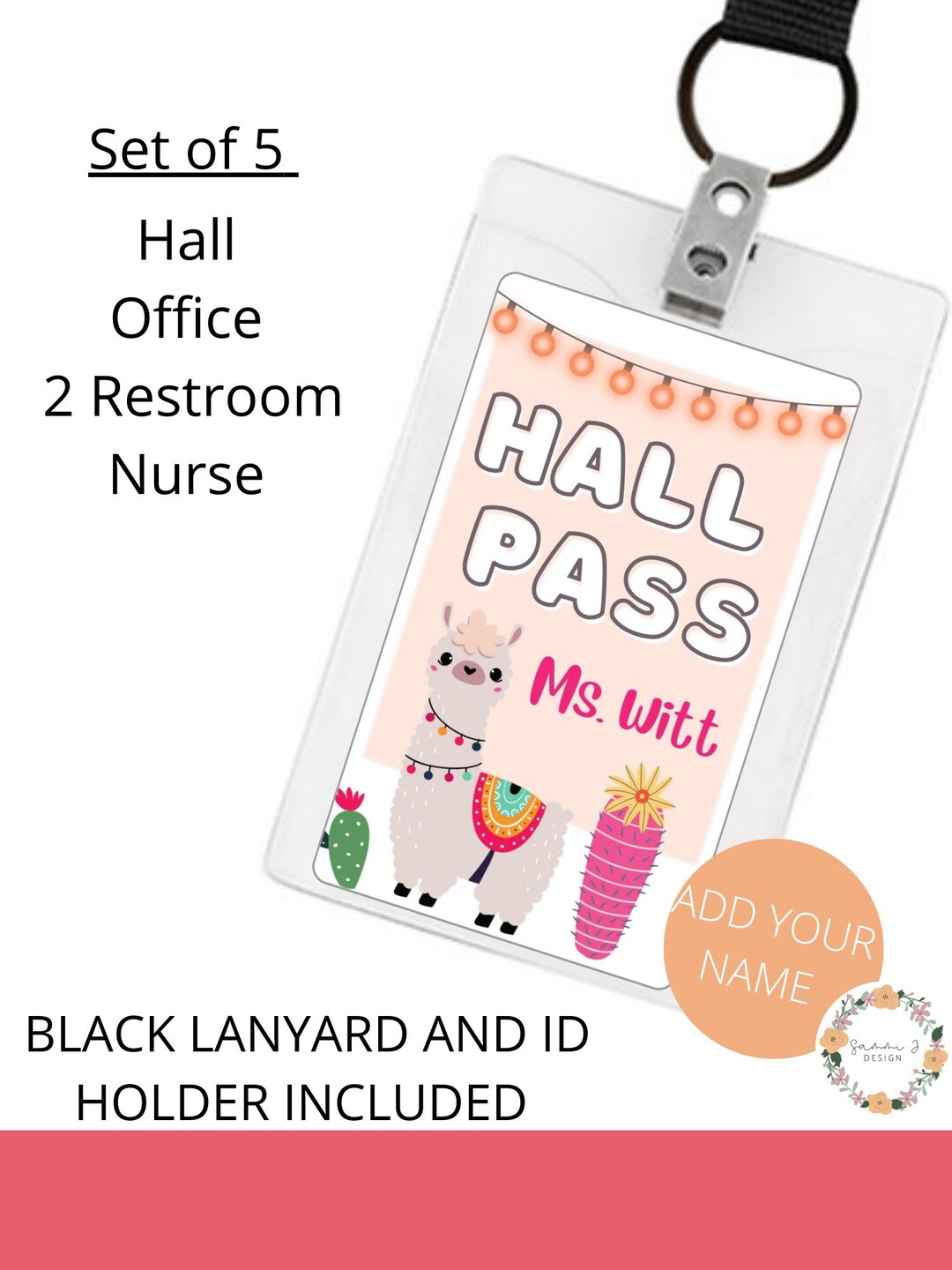 Llama Theme Classroom Hall Passes for Teachers, Skin Color Acceptance ...