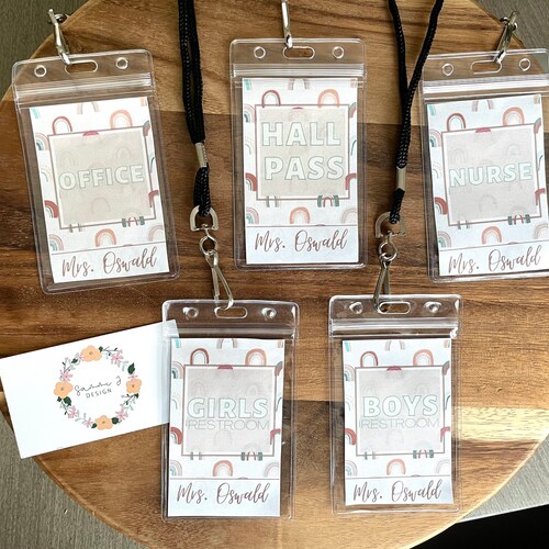 Boho Rainbow Theme Classroom Hall Passes for Teachers - Etsy
