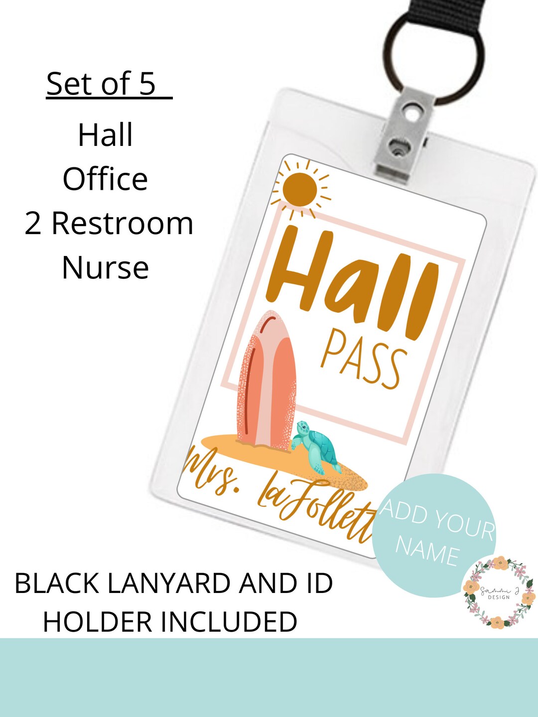 Coastal Ocean Theme Classroom Hall Passes for Teachers, Ocean Theme ...