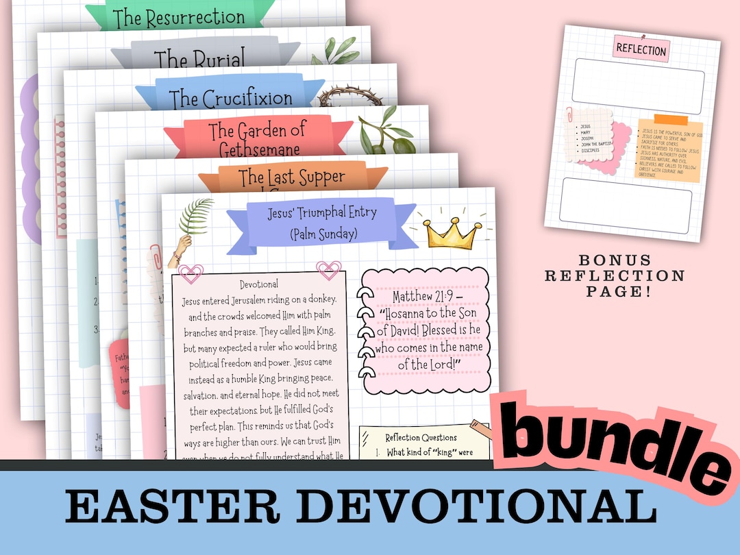 Easter Devotional Printable | 5 Day Holy Week Bible Study, Christian ...