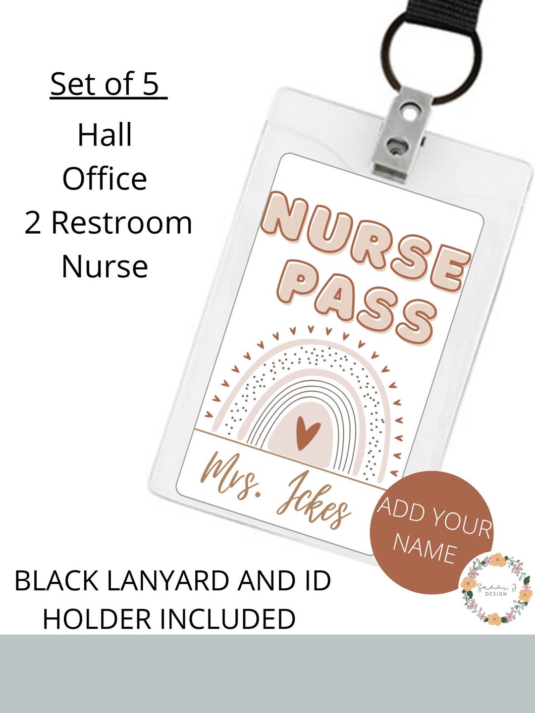 Boho Rainbow II Theme Classroom Hall Passes for Teachers Skin - Etsy