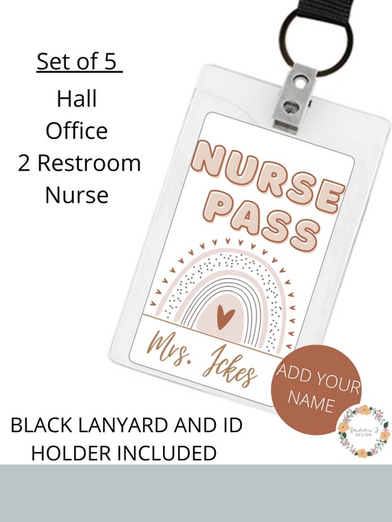 Boho Rainbow II Theme Classroom Hall Passes for Teachers Skin - Etsy