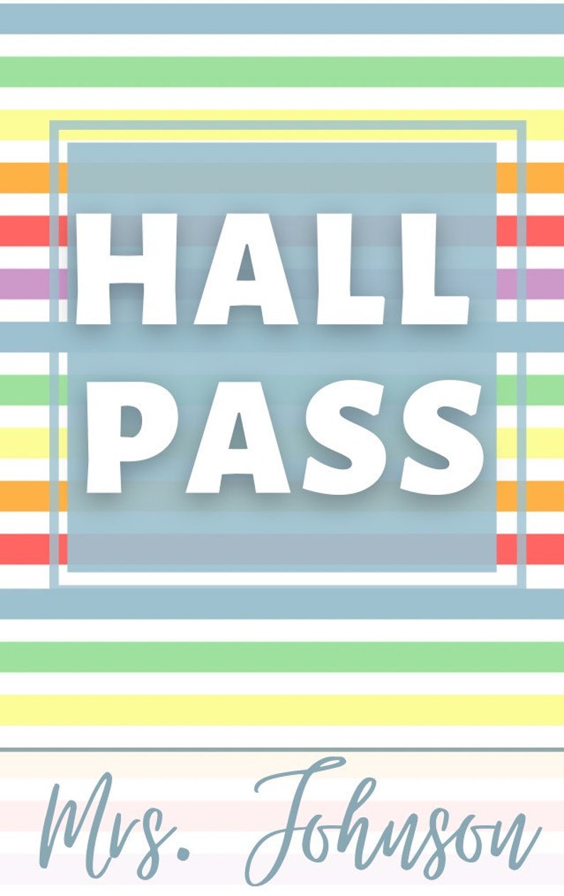 Bright Rainbow Theme Classroom Hall Passes for Teachers - Etsy