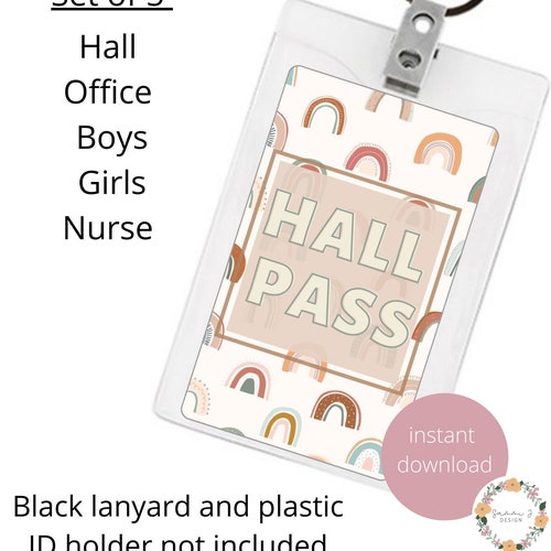 Boho Rainbow Theme Classroom Hall Passes for Teachers - Etsy