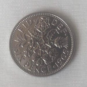 1965 Sixpence Diamond Wedding Anniversary Gift - in Organza Gift Bag - for 60th Card ...