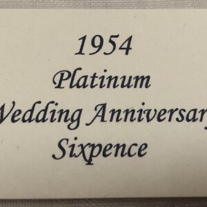 1954 Sixpence Platinum Wedding Anniversary Gift in Organza Bag Traditional Gift 70 Years ...