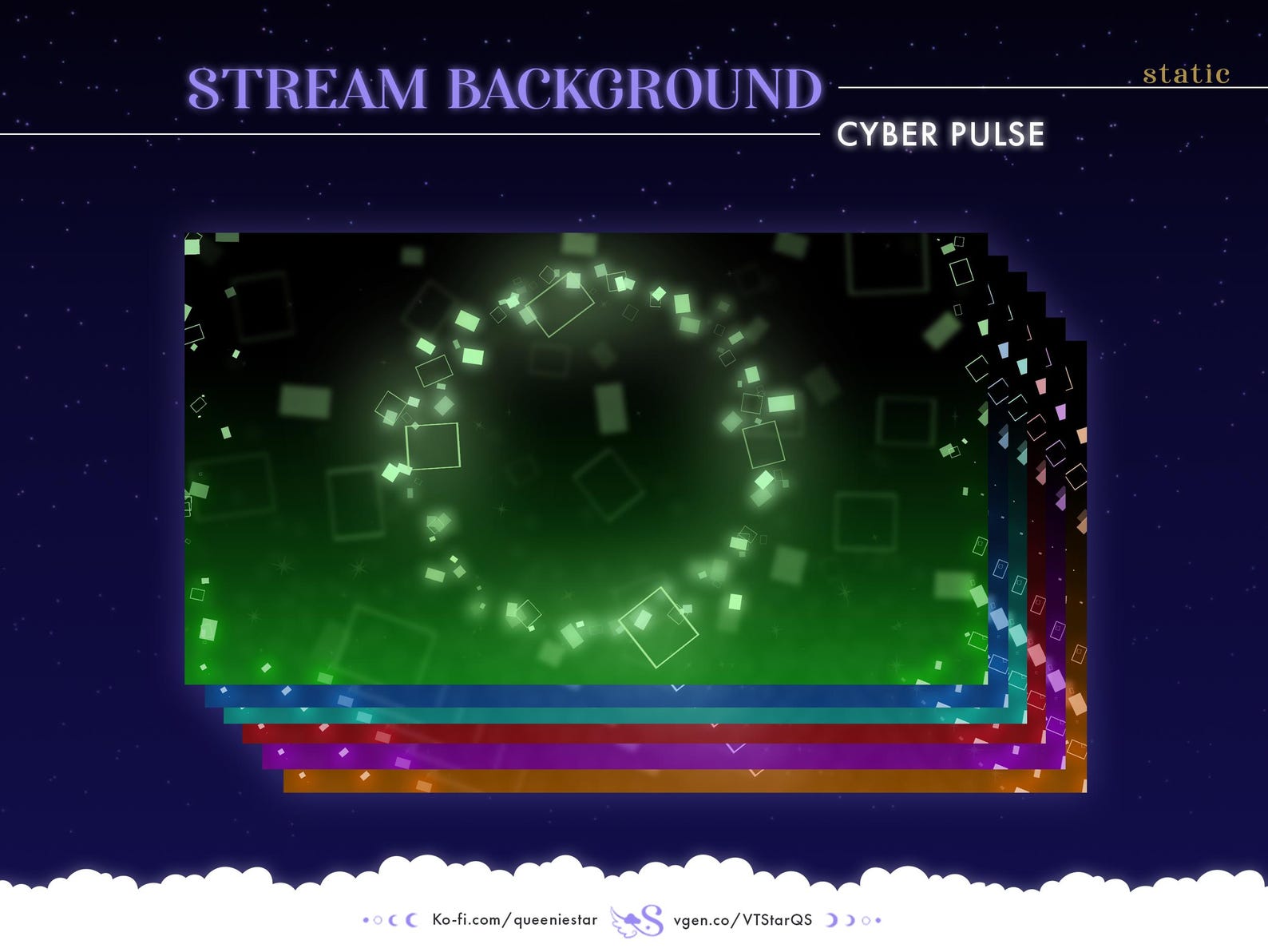 Free-ish Until July | Cyber Pulse Vtuber Stream Background | Customisable Overlay, Loading ...