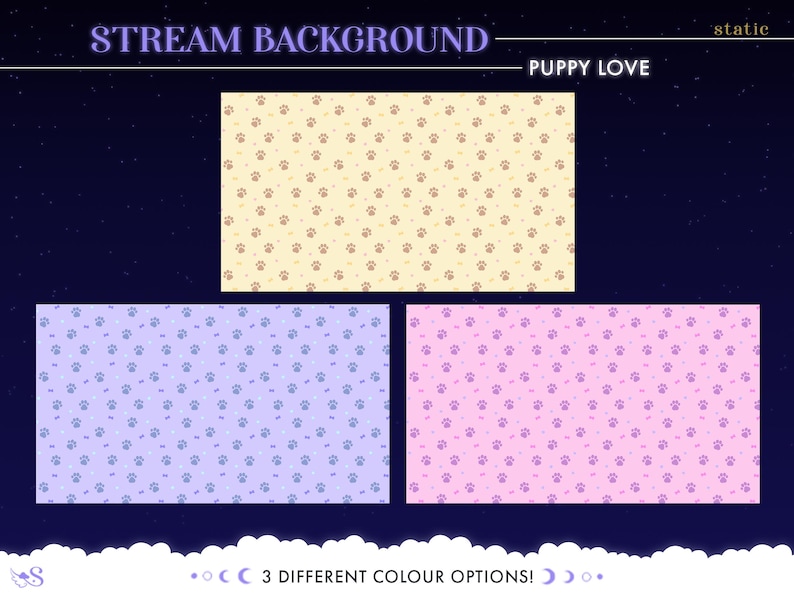 Cute Heart-themed Stream Background | Puppy Love Overlay for Vtubers ...