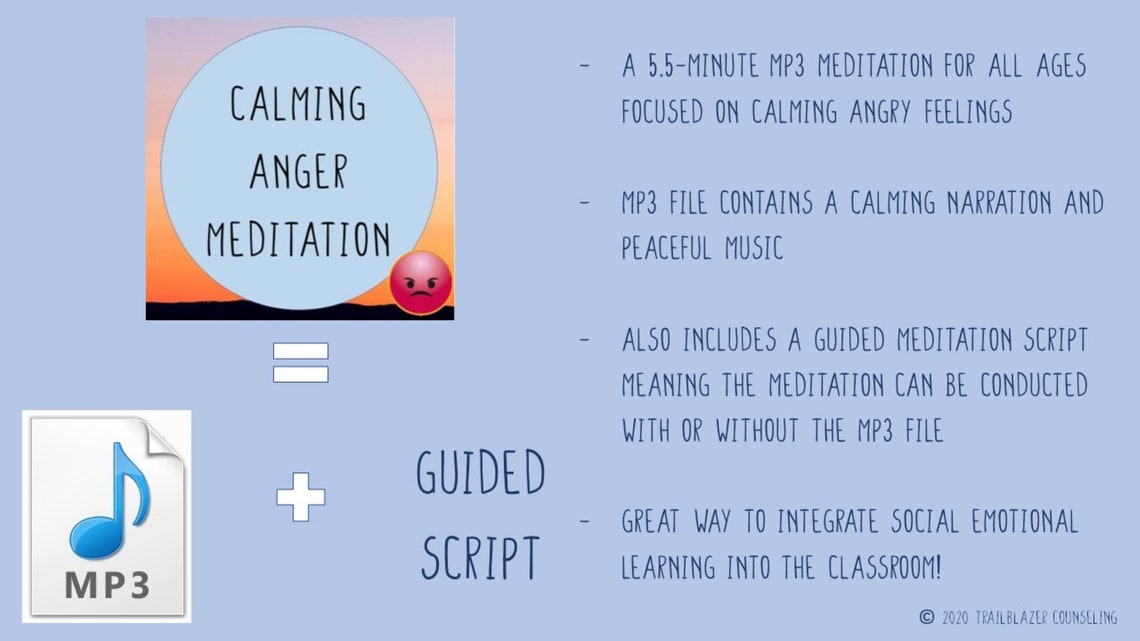 Instant Download - Calming Anger Mindfulness Meditation MP3 and Guided ...