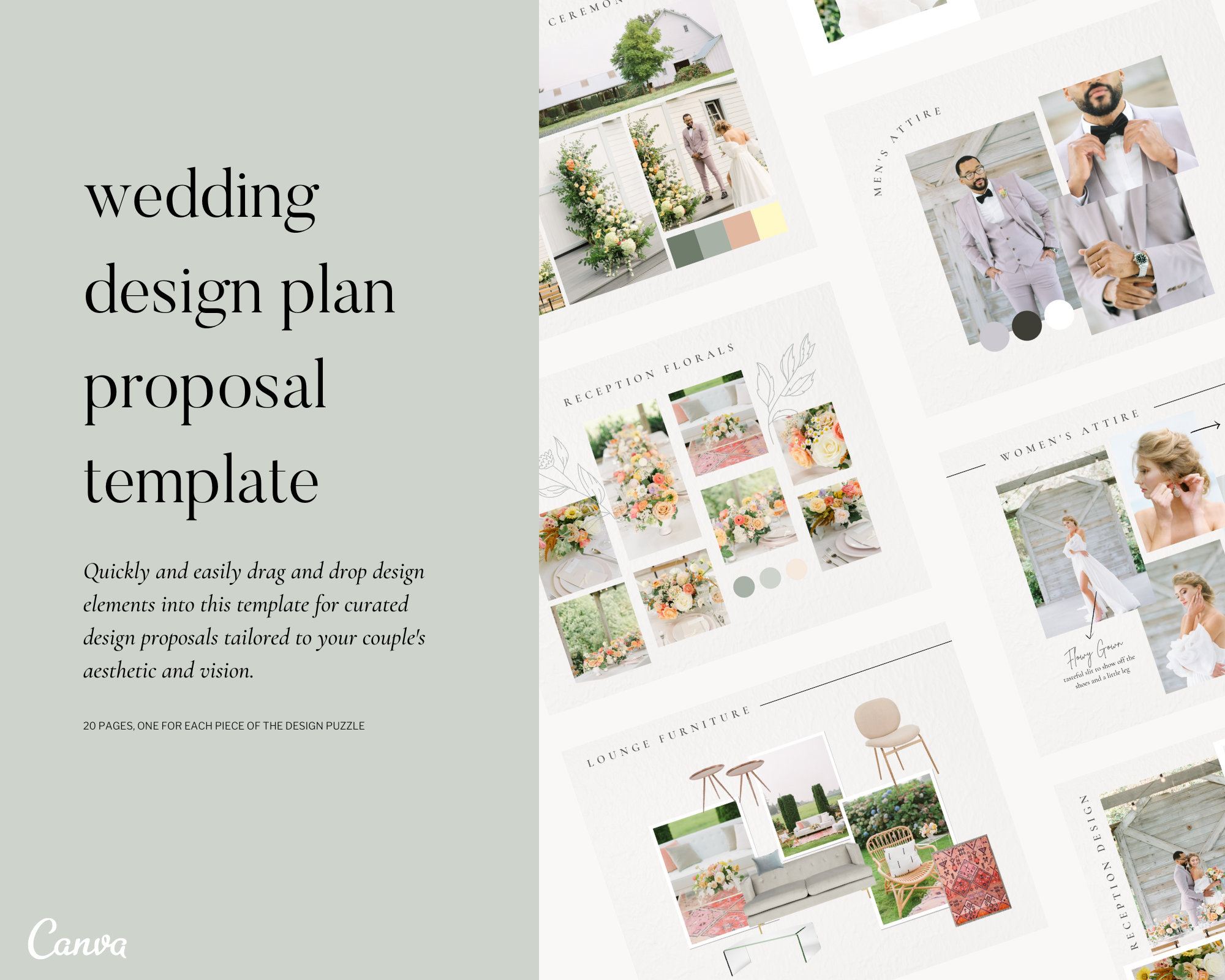 Wedding Design Proposal Template, Canva Design Proposal Template, Canva ...