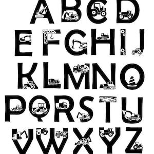 Construction Letters SVG - Etsy