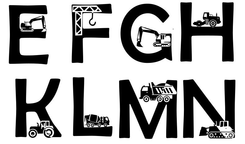 Construction Letters SVG - Etsy