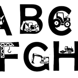 Construction Letters SVG - Etsy