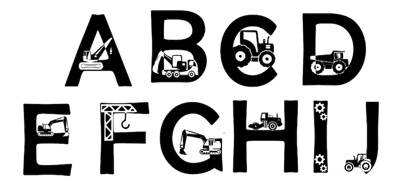 Construction Letters SVG - Etsy