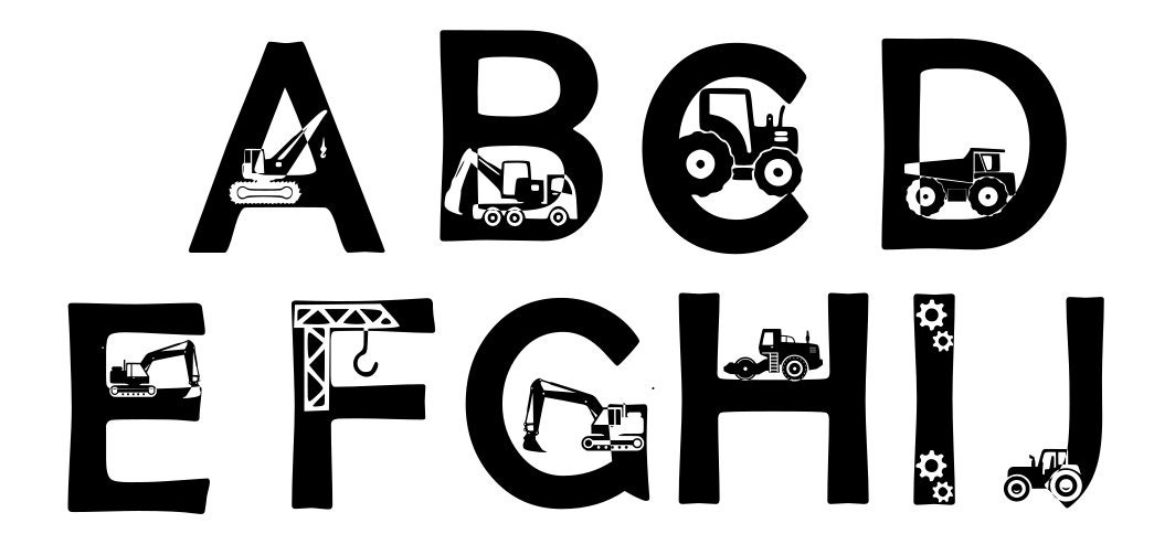 Construction Letters SVG - Etsy