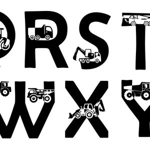 Construction Letters SVG - Etsy