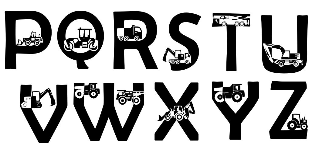 Construction Letters SVG - Etsy