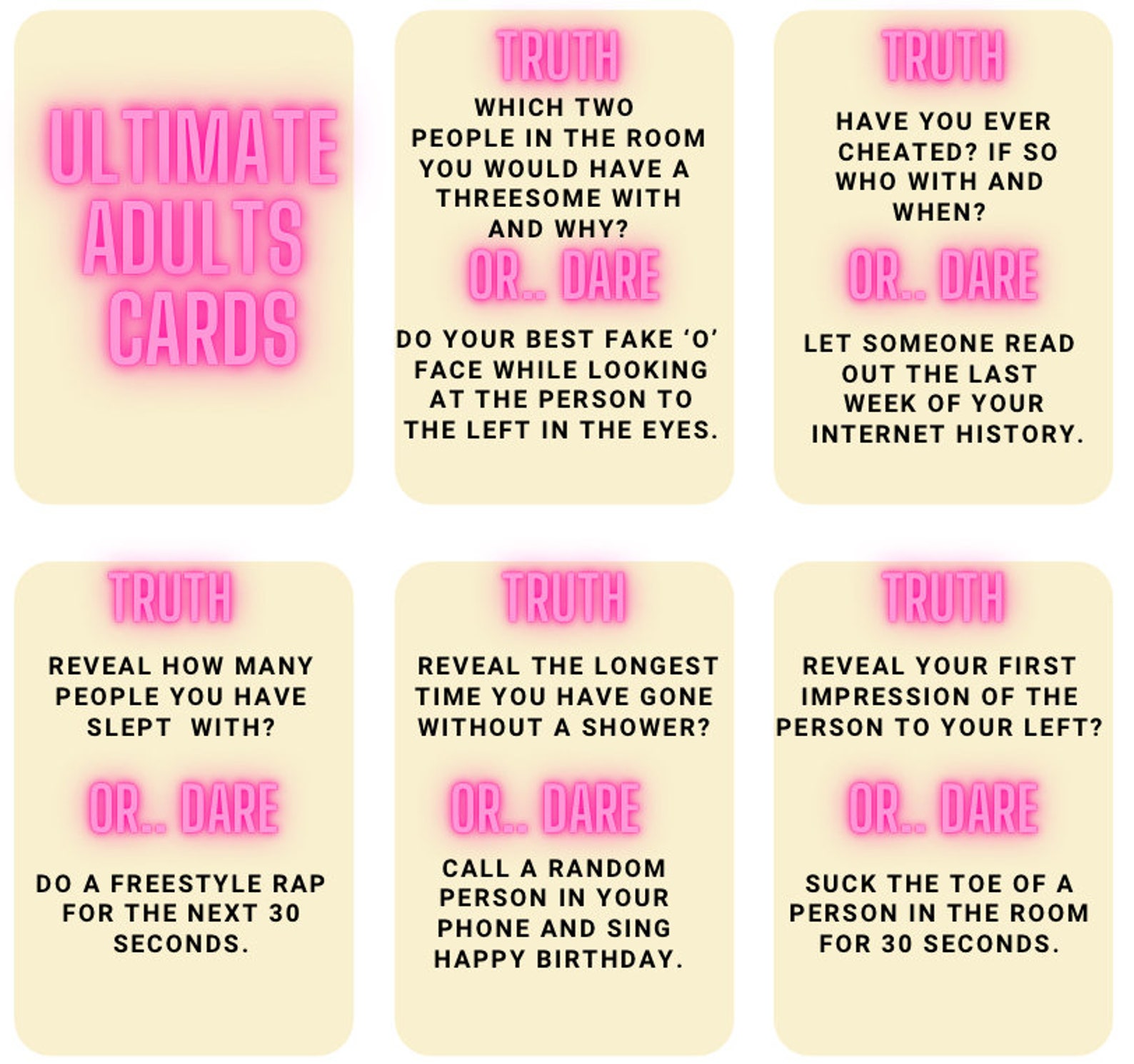Ultimate Adults Card Game (over 18’s Fun Drinking Game) - Etsy