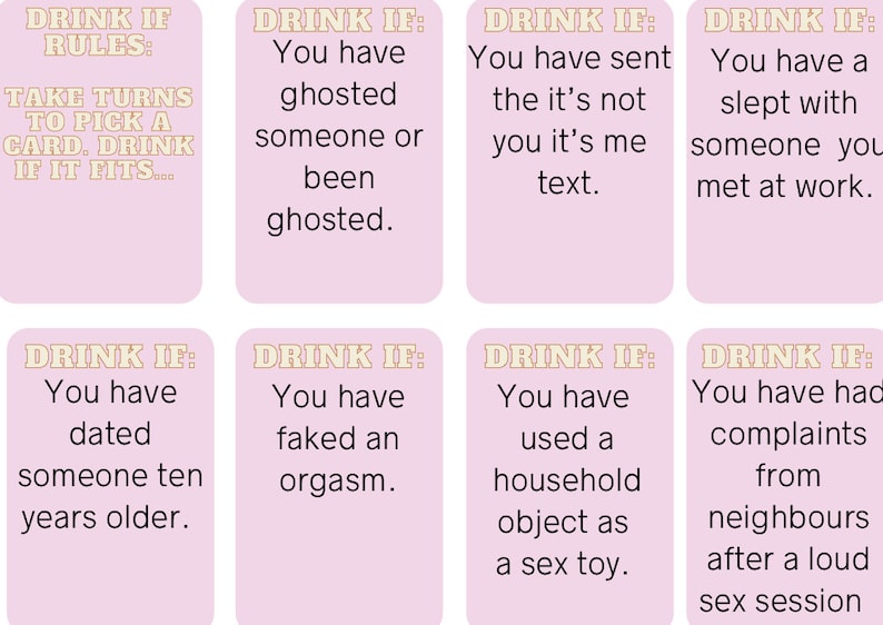 Downloadable and Printable Drinking Card Games Over 18’s: Drink If ...