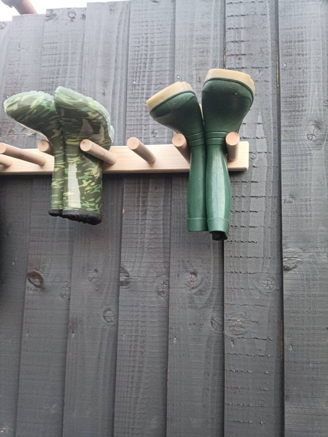 Welly Wellington Wellies Wooden Rack Boot Holder Wall Mounted Shoe ...