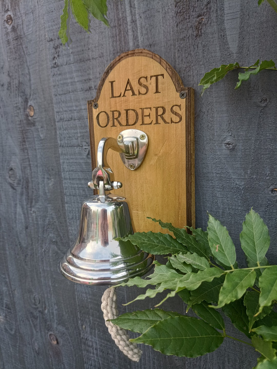 Personalised Last Orders Bell, Home Bar Accessories, Mancave Bell, Dads ...