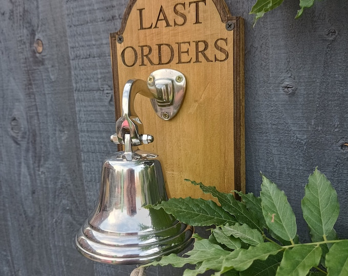 Personalised Last Orders Bell, Home Bar Accessories, Mancave Bell, Dads ...