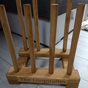 Personalised Wax Welly Wellington Boot Wooden Stand Storage Wellies ...