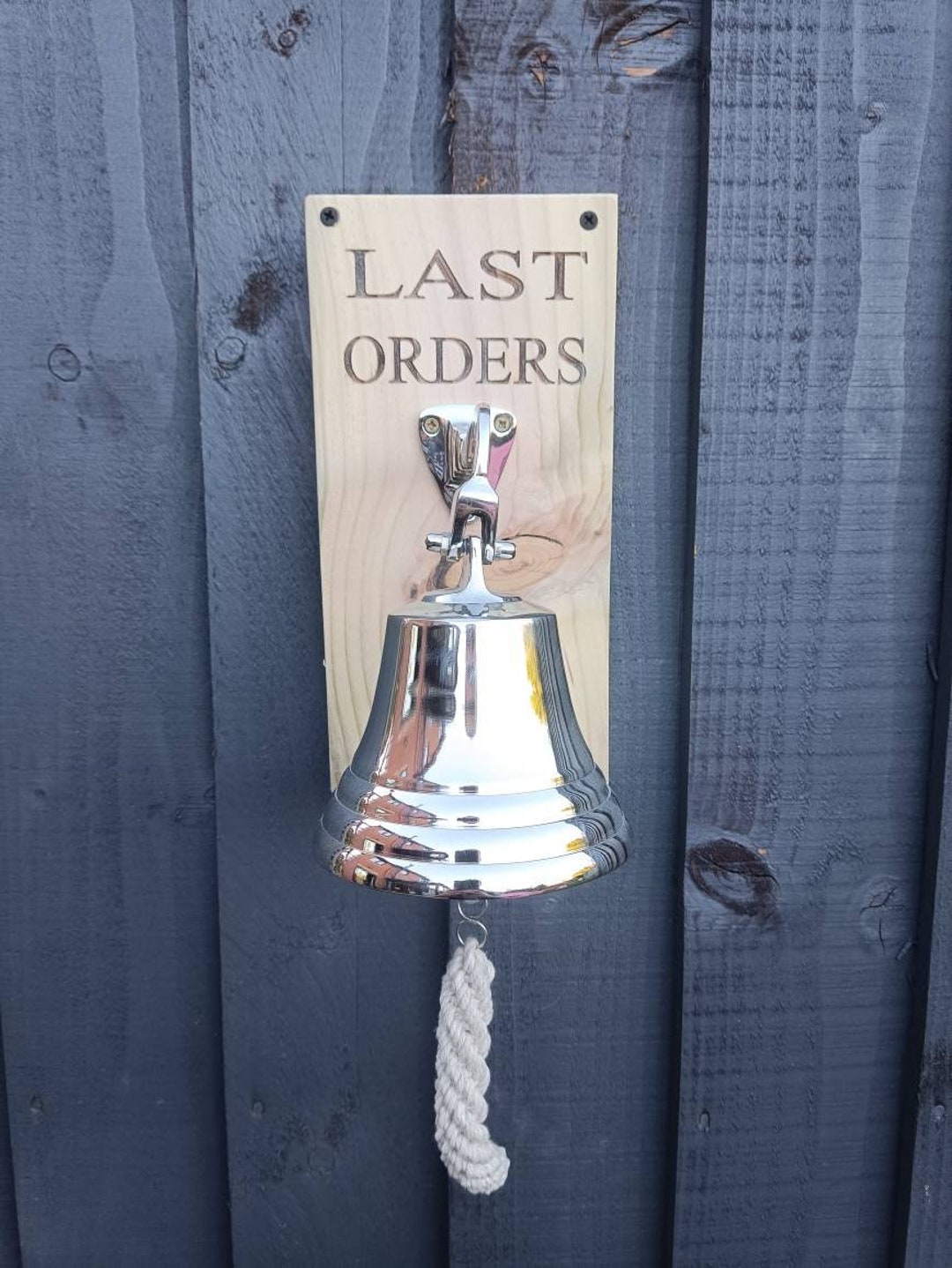 Personalised Last Orders Bell, Home Bar Accessories, Mancave Bell, Dads ...
