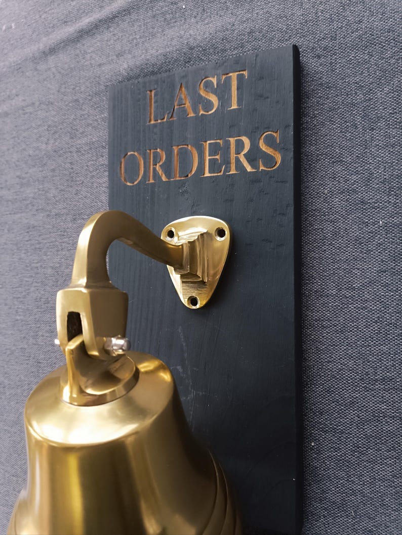 Personalised Last Orders Bell, Home Bar Accessories, Mancave Bell, Dads ...