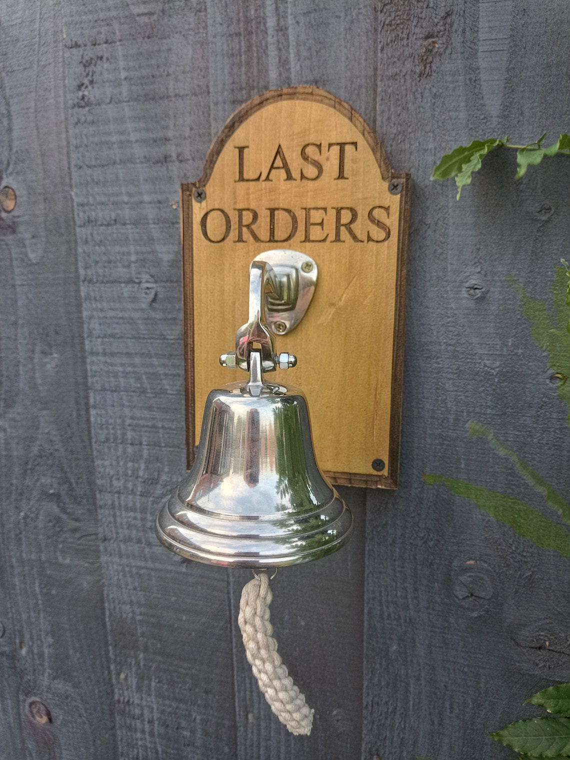 Personalised Last Orders Bell, Home Bar Accessories, Mancave Bell, Dads ...