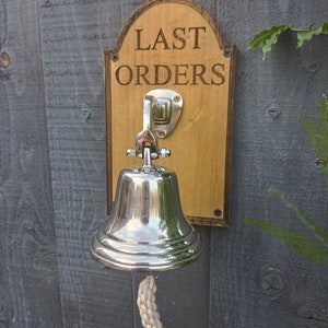 Personalised Last Orders Bell, Home Bar Accessories, Mancave Bell, Dads ...