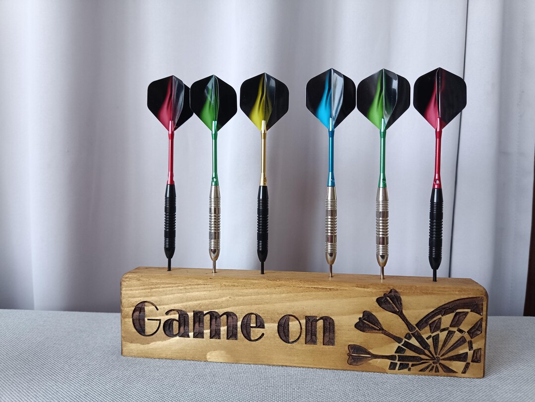 Personalised Dart Holder, Dart Stand , Wooden Dart Rack Personalised ...