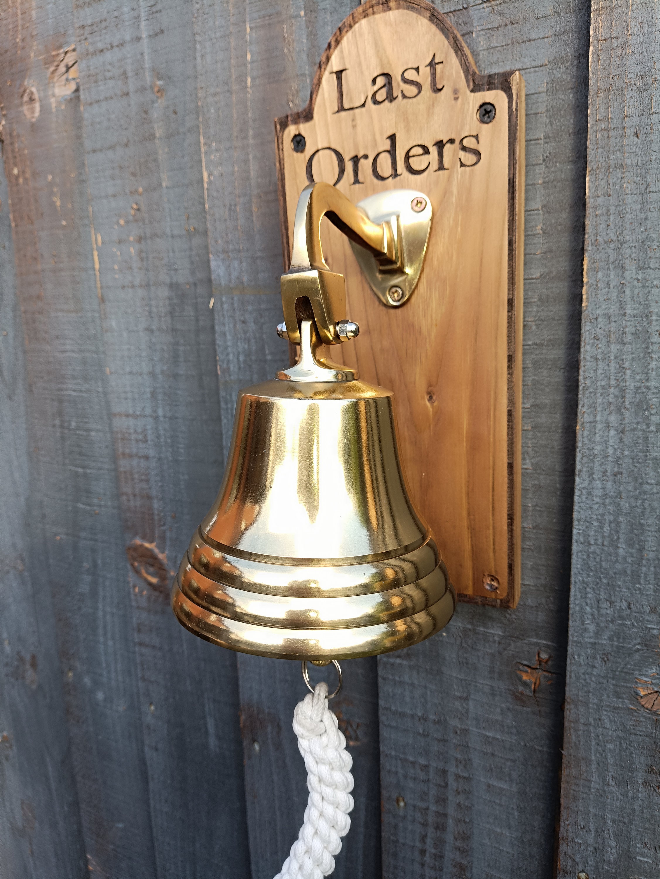 Personalised Last Orders Bell, Home Bar Accessories, Mancave Bell, Dads ...