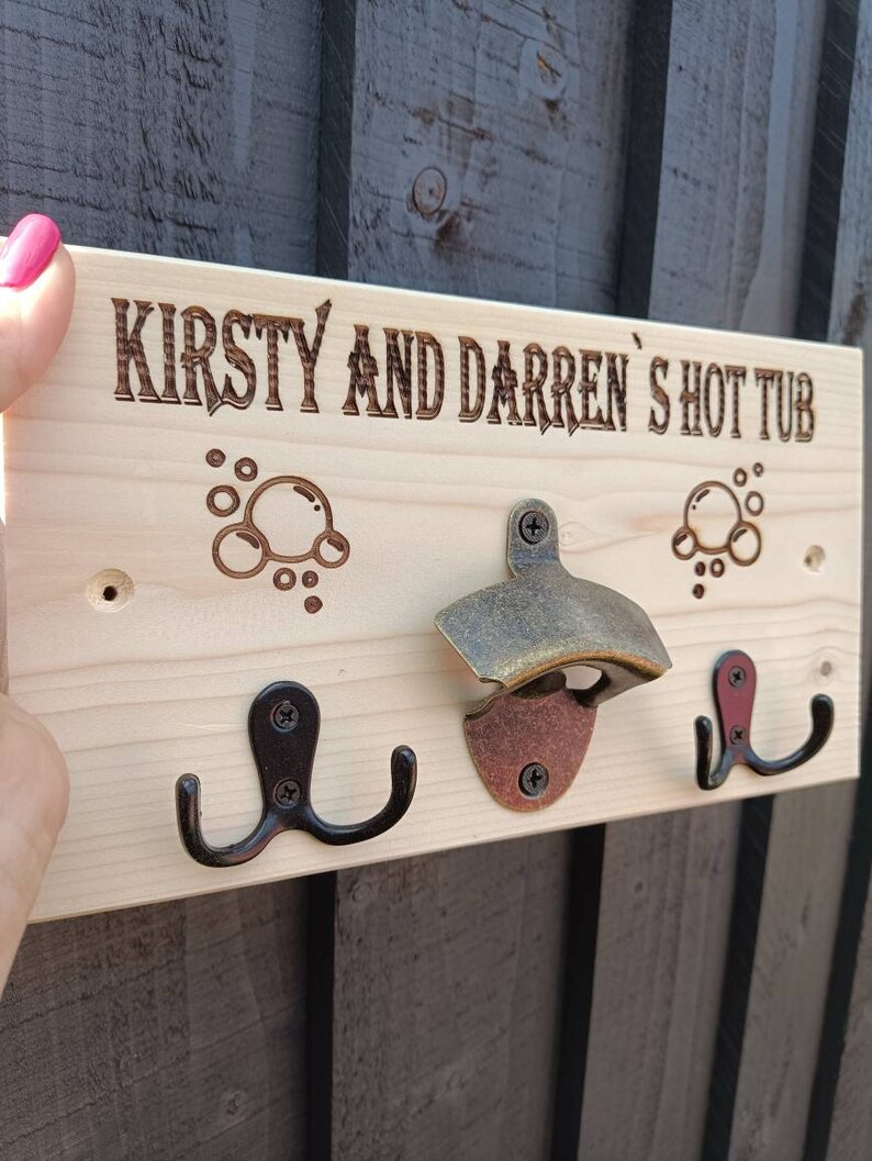 PERSONALISED Hot Tub Sign Rustic Tiki Bar Wooden Decoration - Etsy UK