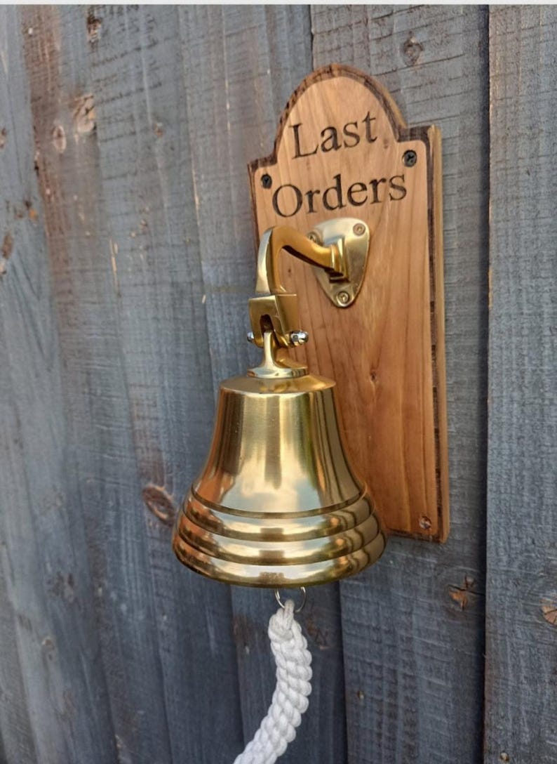 Personalised Last Orders Bell, Home Bar Accessories, Mancave Bell, Dads ...