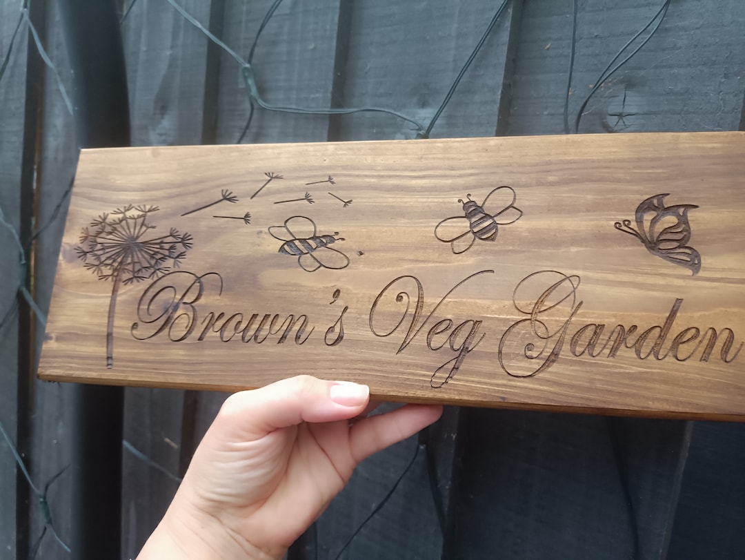 Personalised Wooden Garden Signs Plaque Garden Gift Allotment Vegetable ...