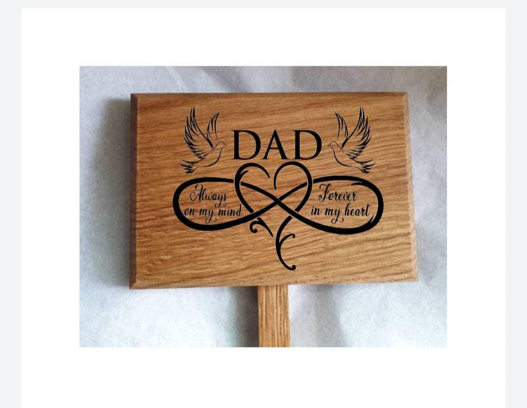 PERSONALISED Wooden Memorial, Grave, Cremation, Tree Marker, Loving ...