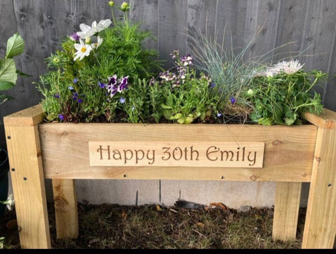 Personalised Tanalised Garden Trough Planter, Planter Box, Herb Planter ...