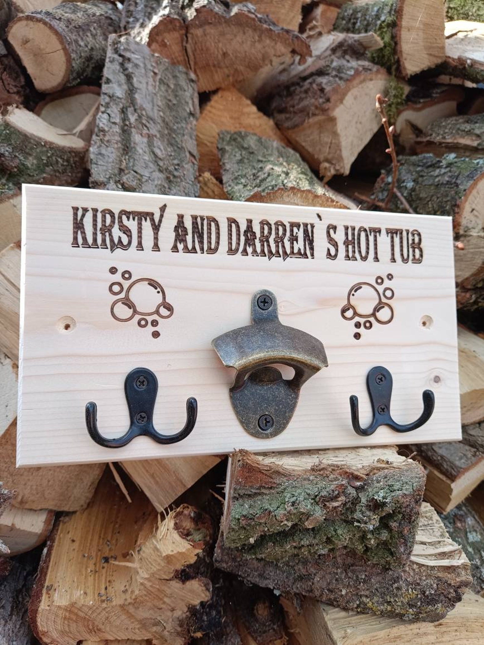 PERSONALISED Hot Tub Sign Rustic Tiki Bar Wooden Decoration - Etsy UK