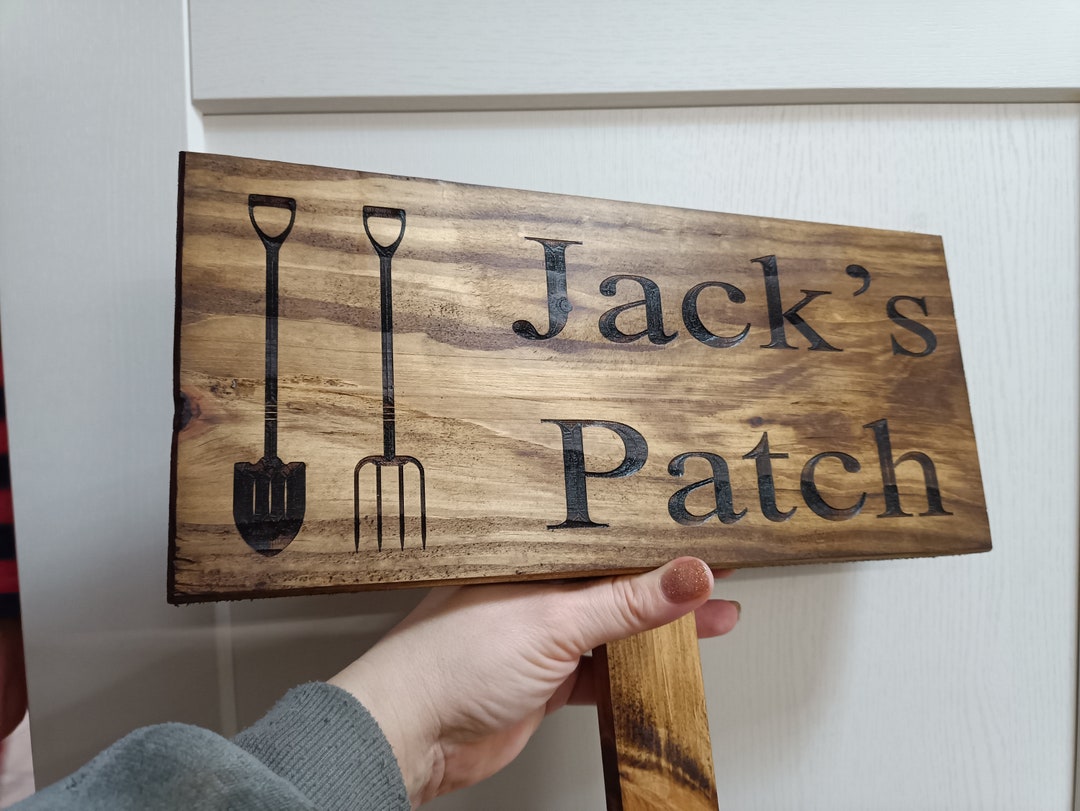 Personalised Wooden Garden Signs Plaque Allotment Vegetable Patch Herb ...
