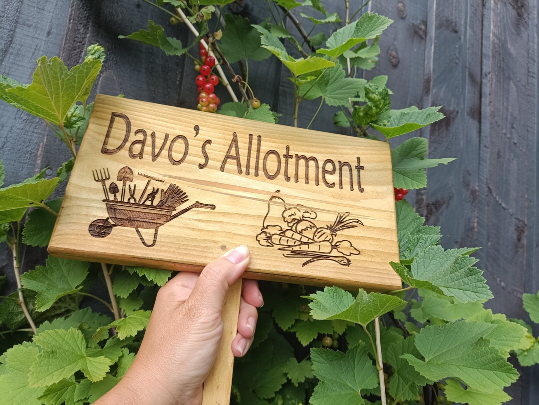 Personalised Wooden Garden Signs Plaque Allotment Sign Birthday Gift ...