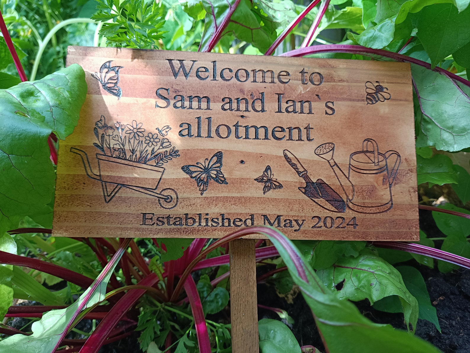 Personalised Wooden Garden Signs Plaque Garden Gift Allotment Vegetable ...